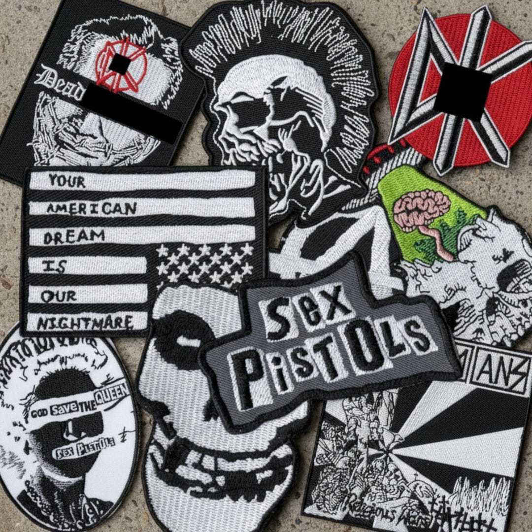 Embroidered Punk Patches: Skull, Band & Goth, Iron/sew on Applique ...