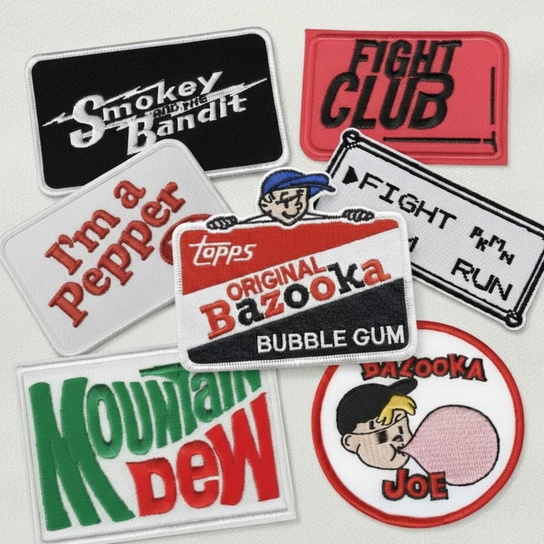 Retro 80s Pop Culture Embroidered Patch: Fight Club, Soda Classics ...