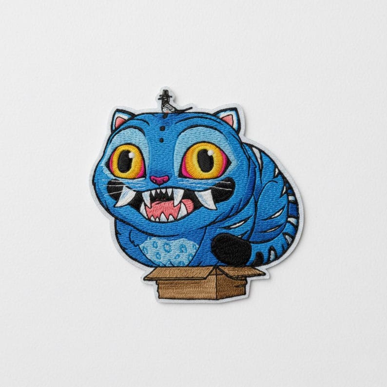 Blue Tiger Embroidered Iron-on Patch | Anime Style Demon Hunter ...