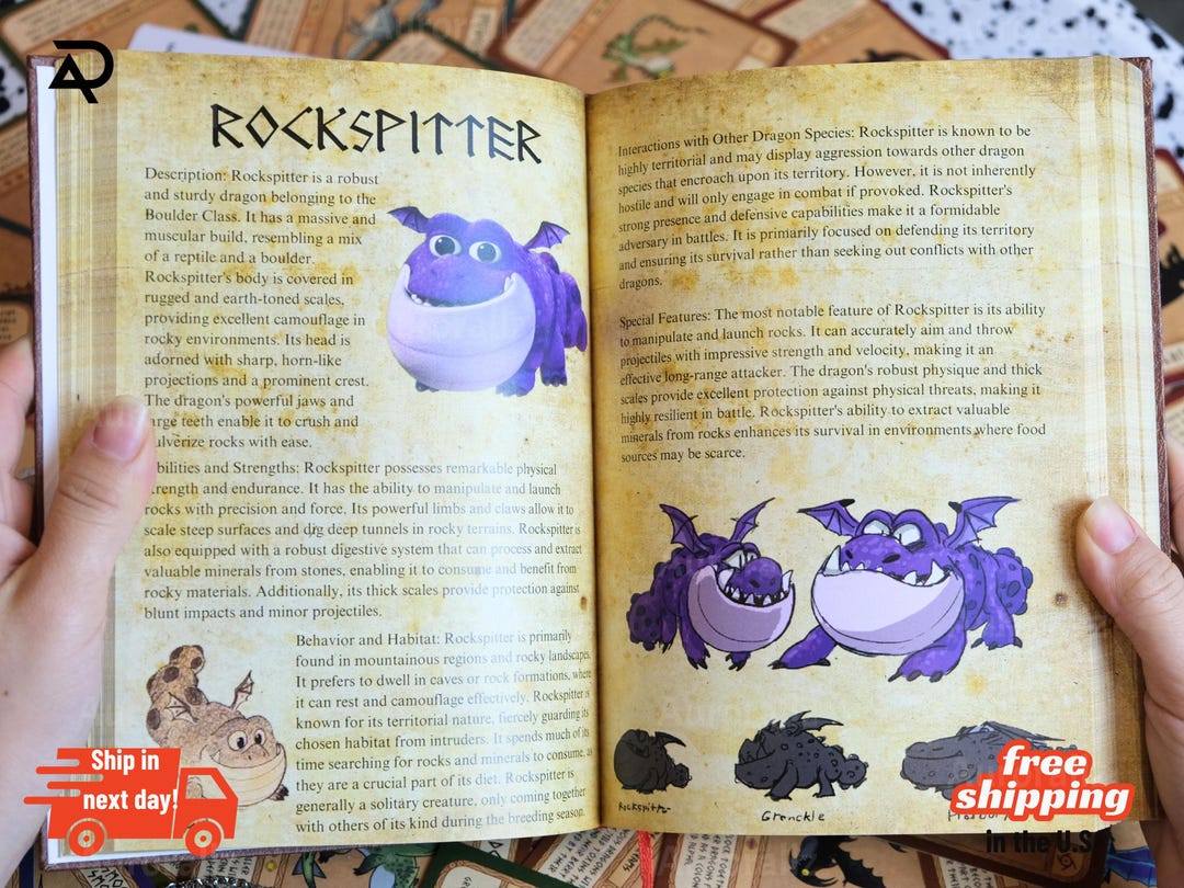HTTYD Dragonbook, Book of Dragons, Gift for Dragon Fans. - Etsy