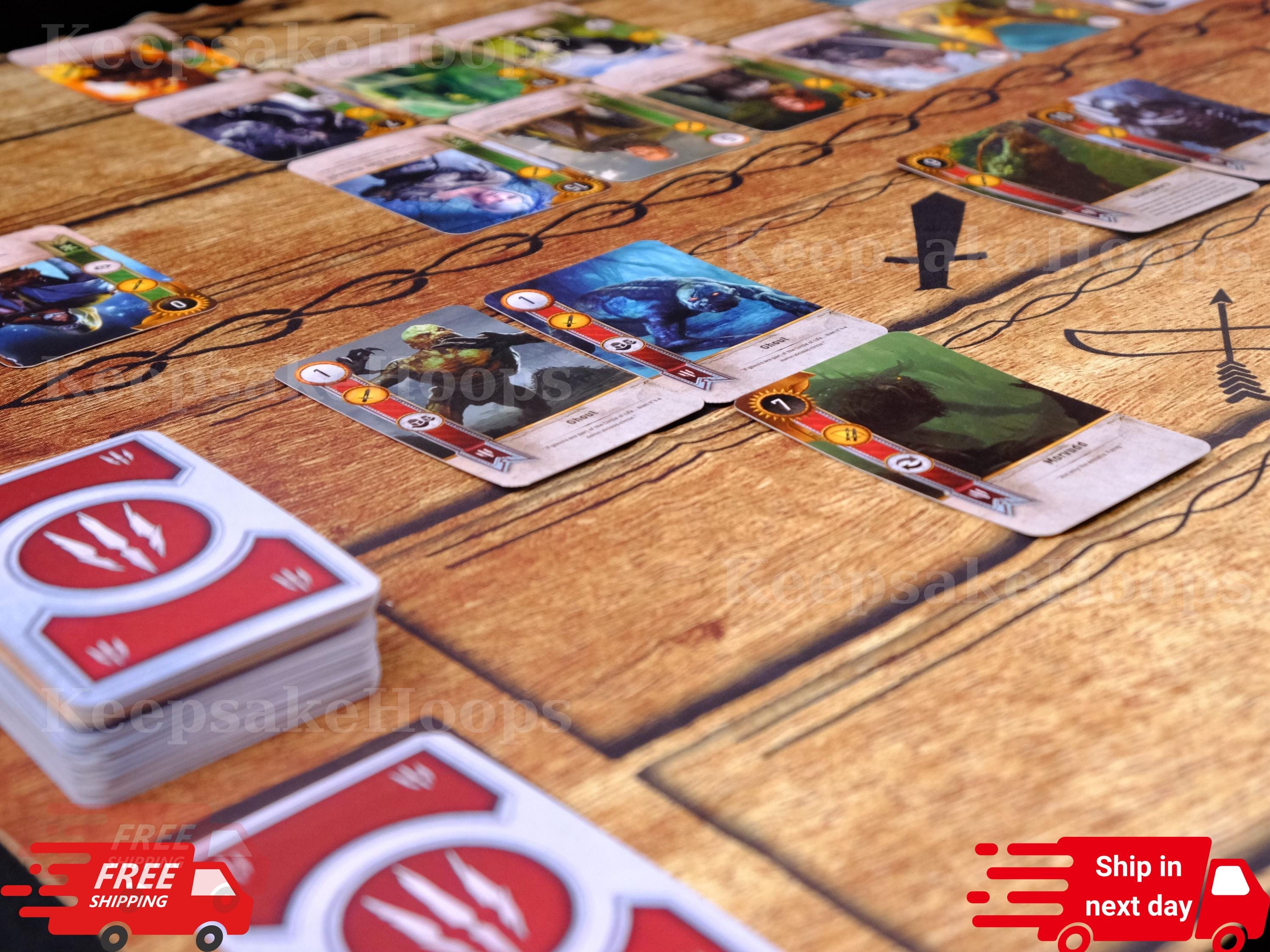 Gwent Cards • 527 Cards W.wooden Box • All 5 Decks • Playmat & Map ...