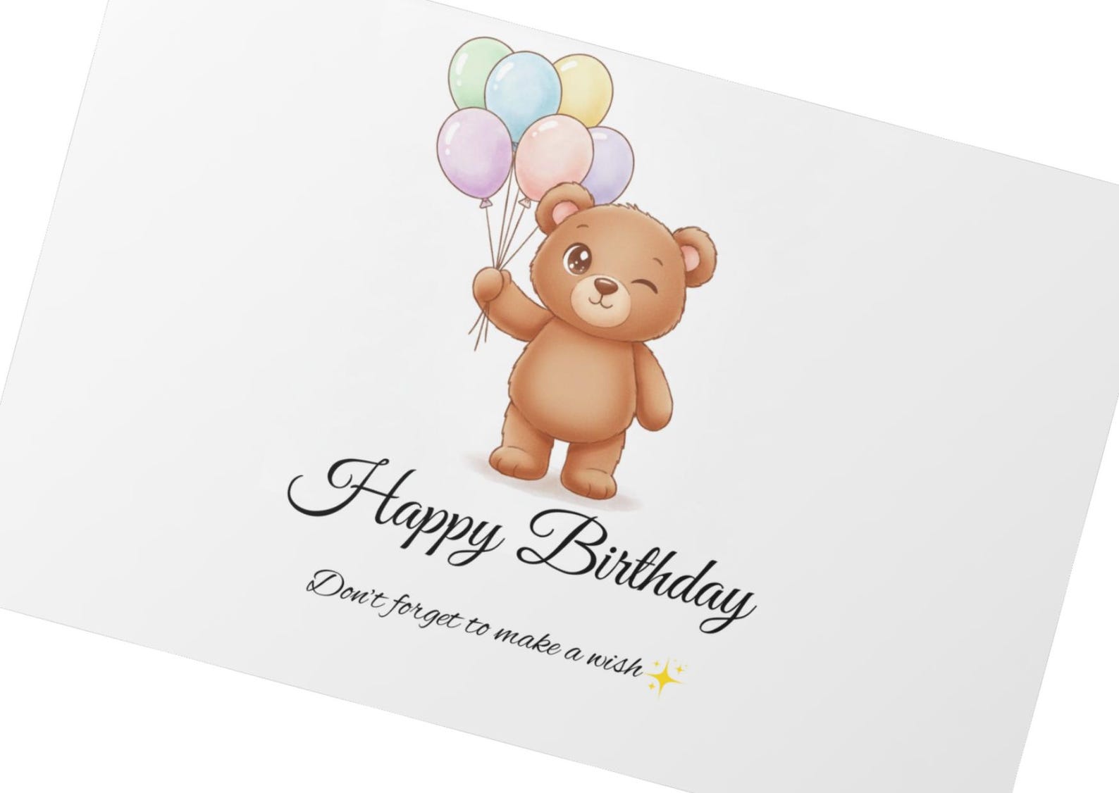 Editable Bear Birthday Card | Canva Template (PDF) - Etsy