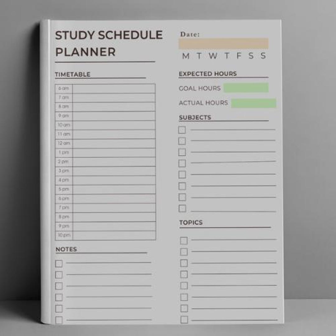 Printable Student Planner Study Tracker Daily Reflection Goal Setting ...