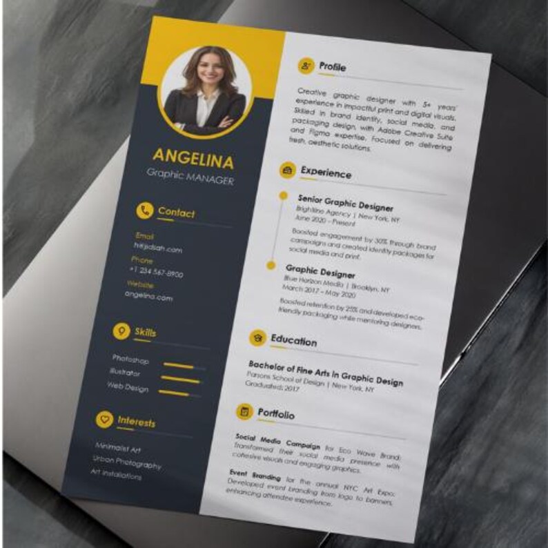 Editable Modern CV TEMPLATE for Microsoft Word Professional Resume ...