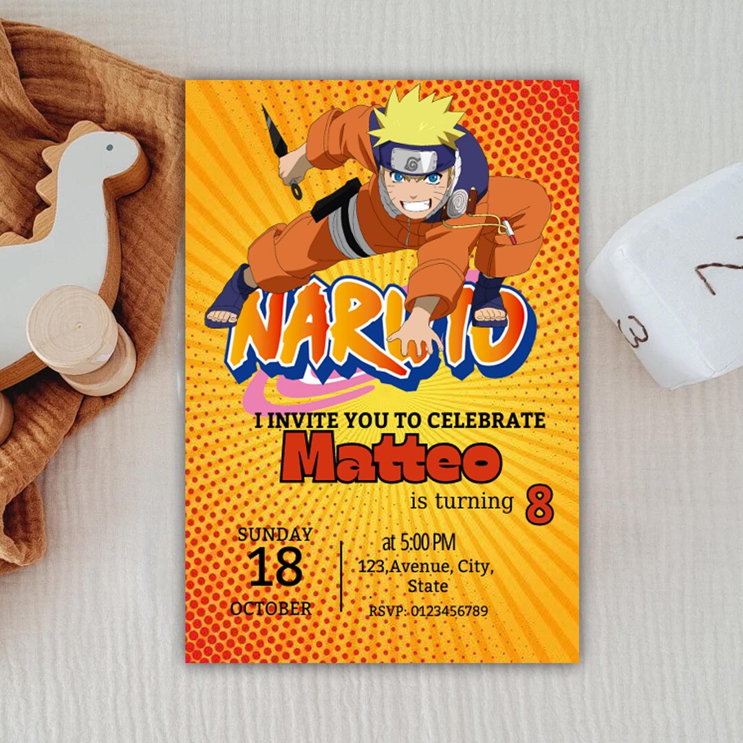 Birthday Naruto Invitation Card | Instant Download | Personalized ...