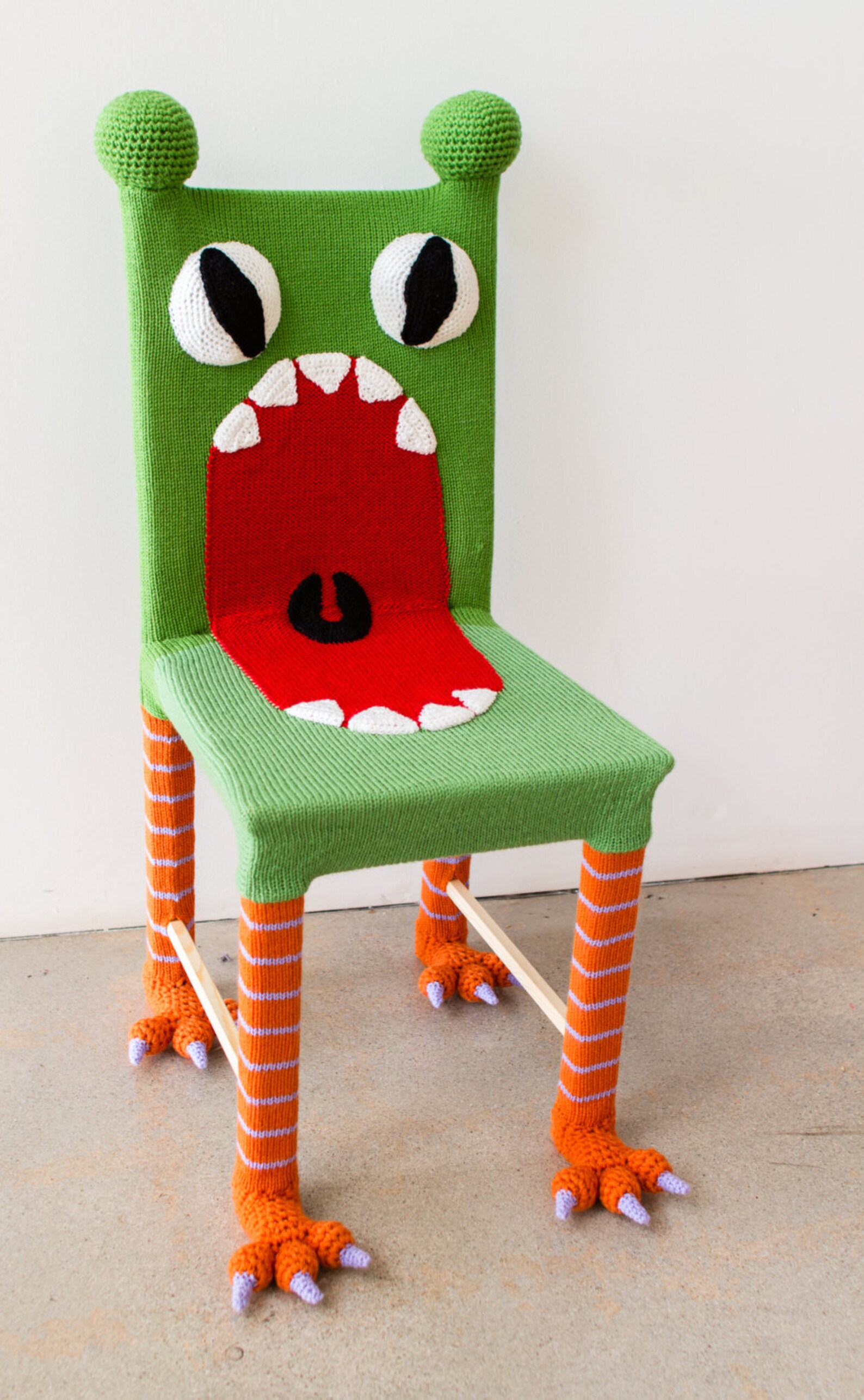 Whimsical Monster Chair Colorful Kids Furniture Yarn Bombed | Etsy