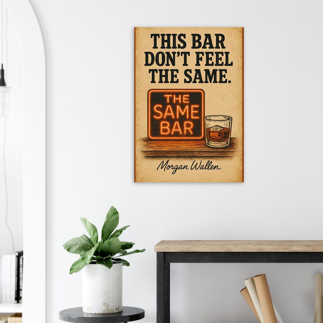 Morgan Wallen "this Bar" Lyric Poster: Rustic Country Music Art - Etsy
