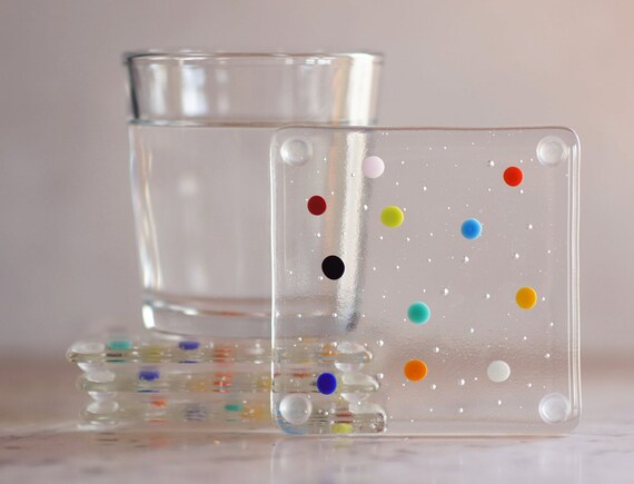Home & Living Drink & Barware individual Riva fused glass coasters etna ...