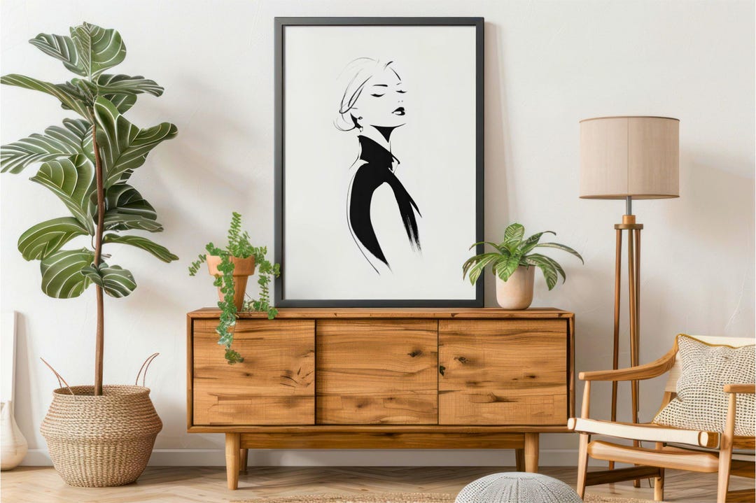 Minimalist Woman Line Art Print: Modern Female Body Poster (digital ...