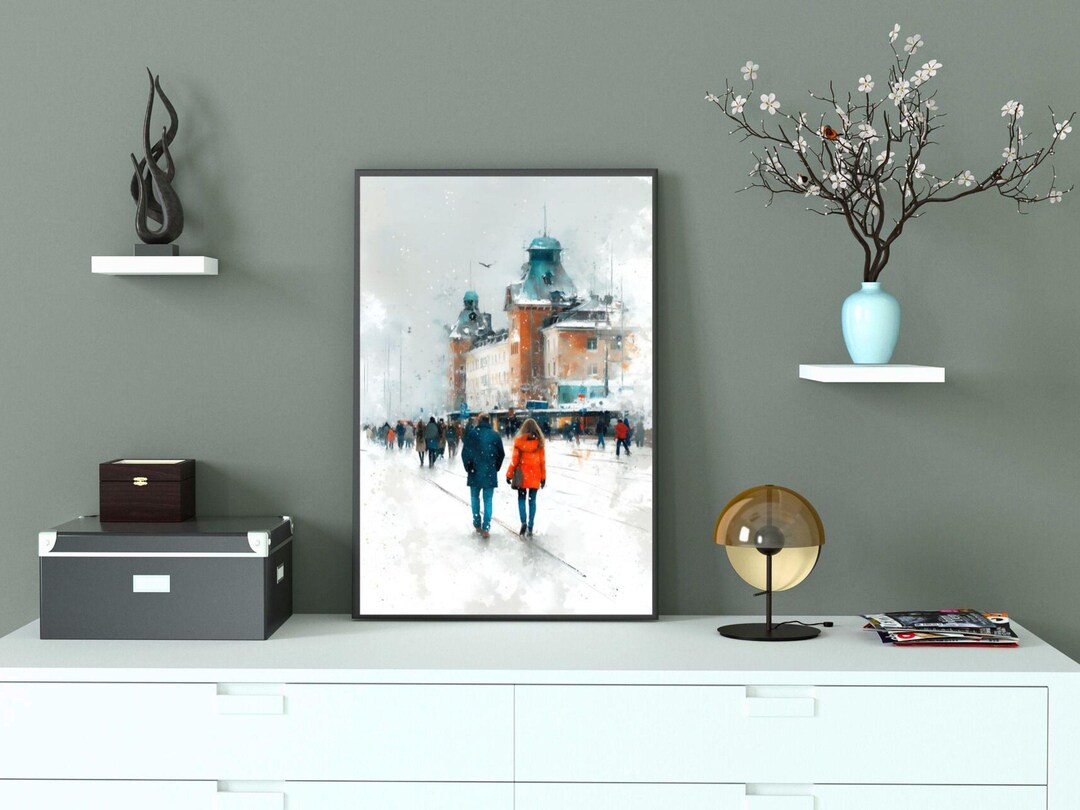 Helsinki Watercolor Painting Print: Finland Cityscape (digital Download ...