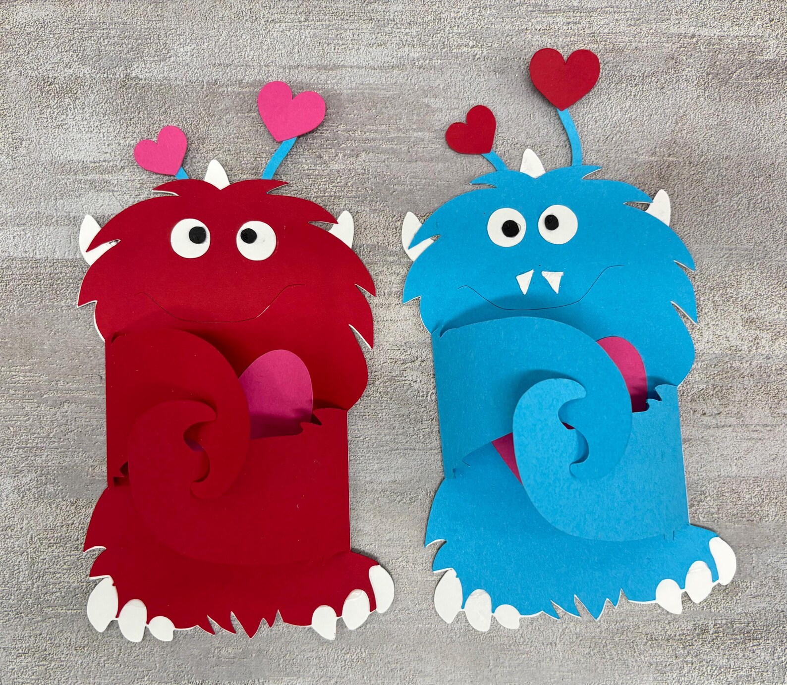 Love Monster Valentine Treat Card Kit - DIY Set of 10 - Etsy