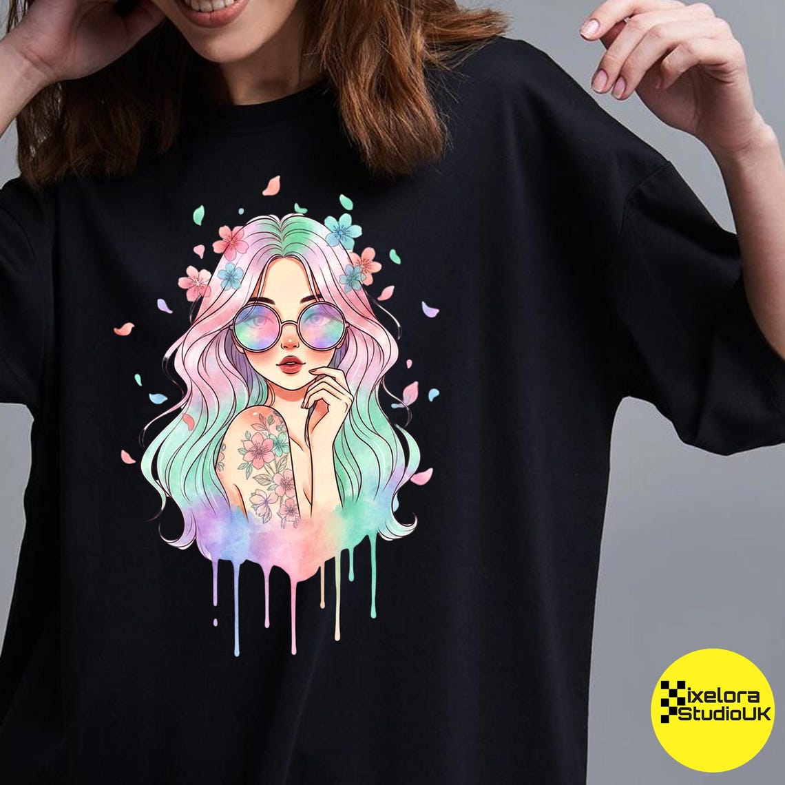 Colorful Girls PNG Bundle | Boho Aesthetic Women Clipart | Vaporwave ...