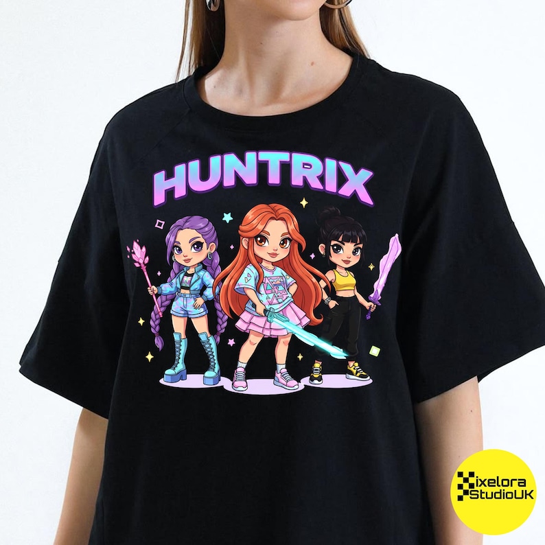 Huntrix Girls Digital Clipart – Chibi Magic Warriors PNG for Stickers ...