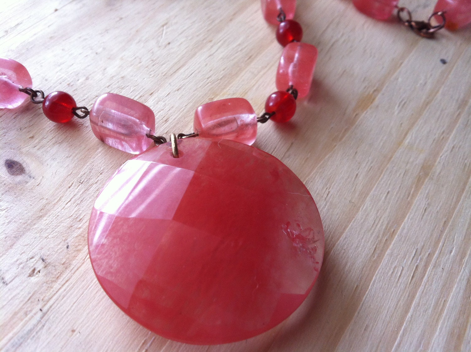 Sweetheart Cherry Quartz & Red Glass 3 Pc Set FREE SHIPPING - Etsy