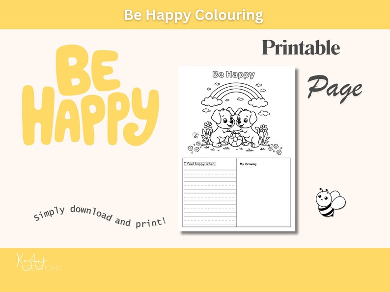 Be Happy – Printable Colouring Page for Kids | Positivity & Joy ...
