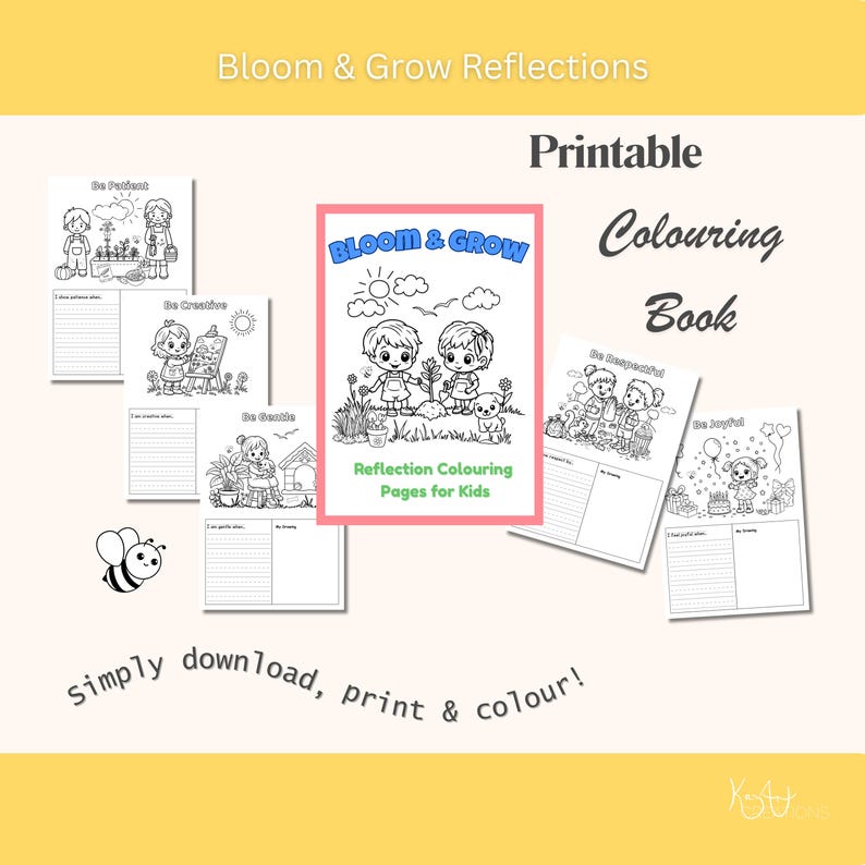 Mindfulness Colouring Book: Bloom & Grow, Gratitude Activities (instant ...