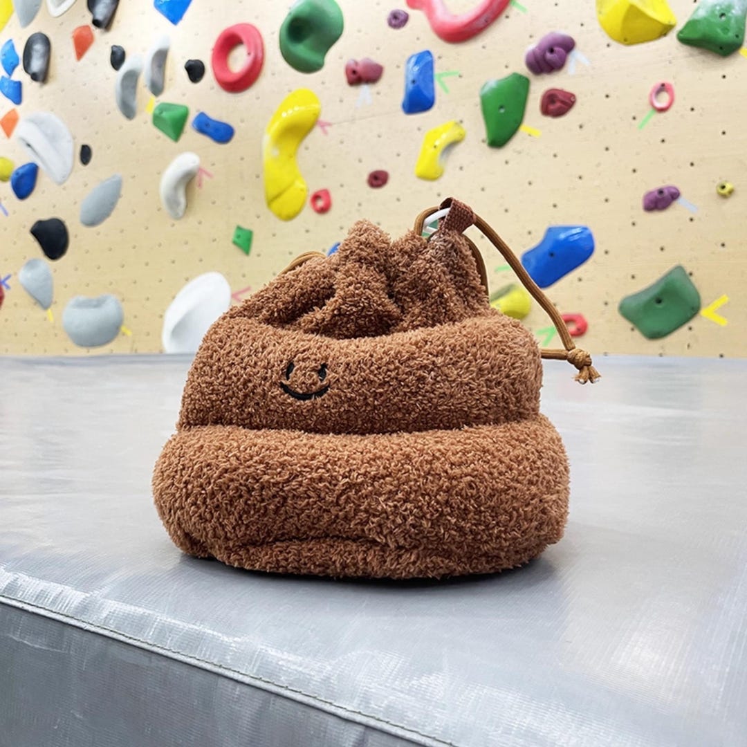 Poop Emoji Chalk Bag Funny Bouldering Pouch for Climbers Cute Rock ...