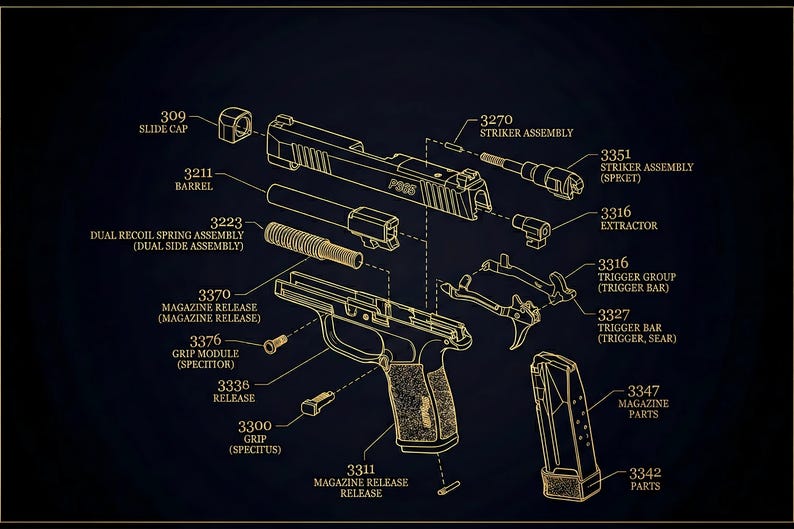 Sig Sauer P365 Blueprint, Exploded View Schematic (digital Download) - Etsy