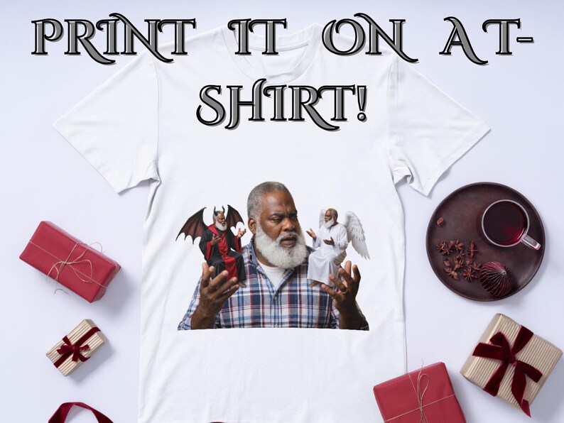 Custom Angel & Devil Portrait From Photo, Funny Shoulder Conscience Art ...