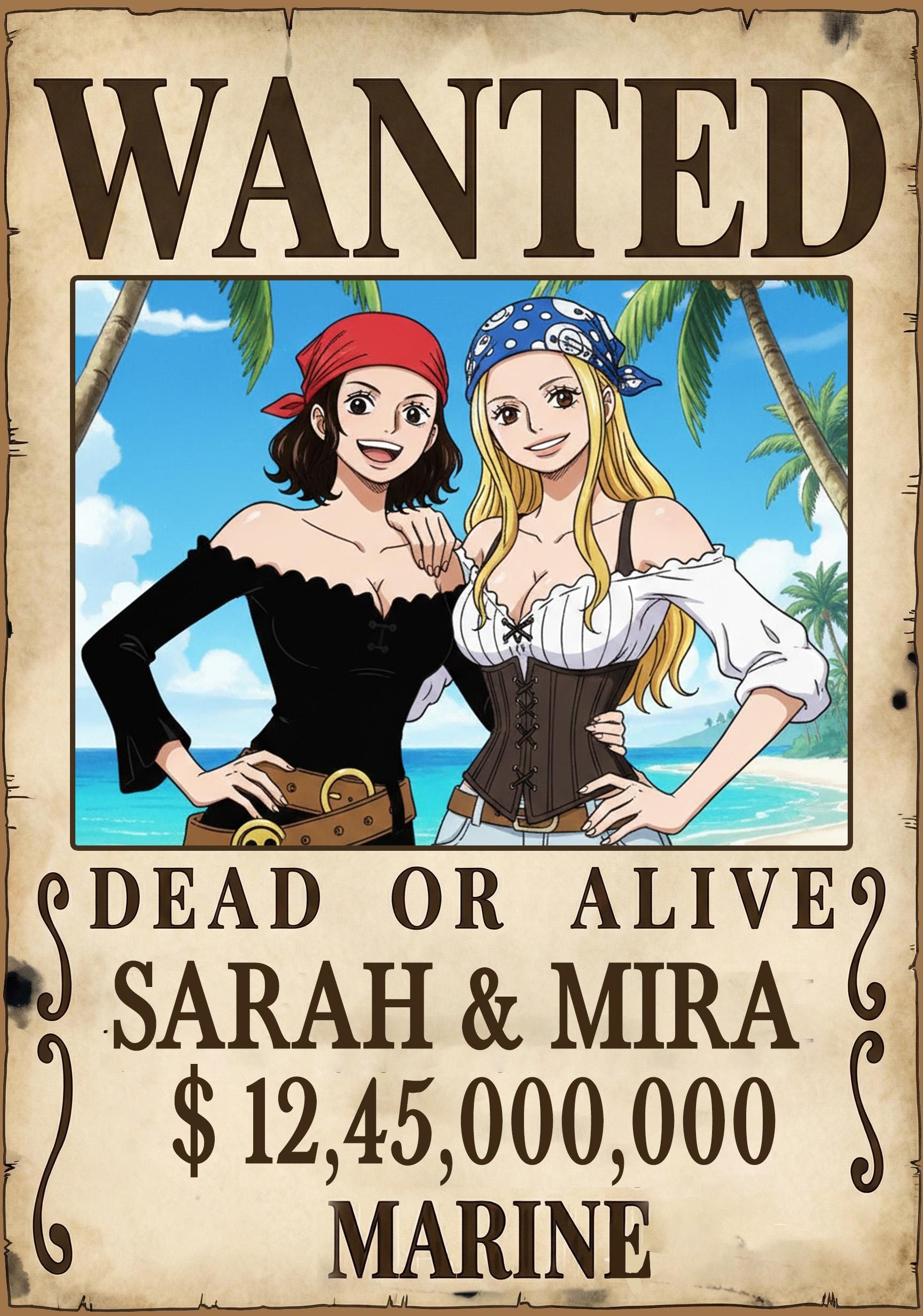 Custom Wanted Poster-personalized Pirate Portrait From Photo-couple ...