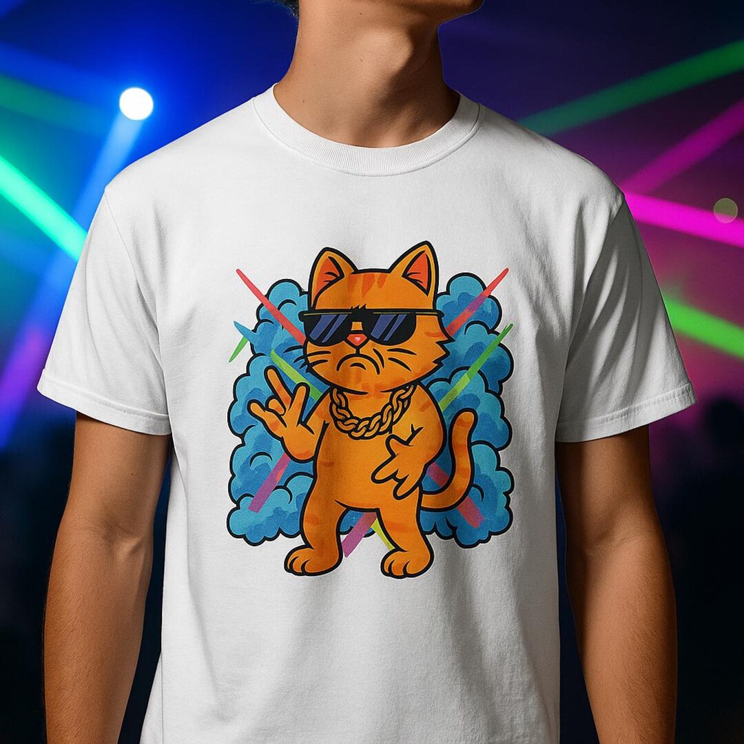 DNB Cat T-shirt | Drum and Bass Rave Tee | Funny Raver Shirt | Gift for ...