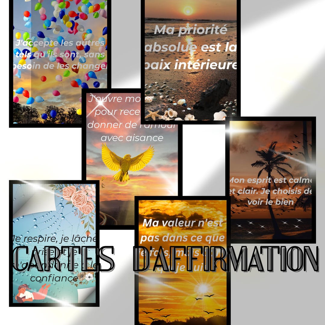 30 Affirmation Cards in French – Printable ZIP Download - Etsy