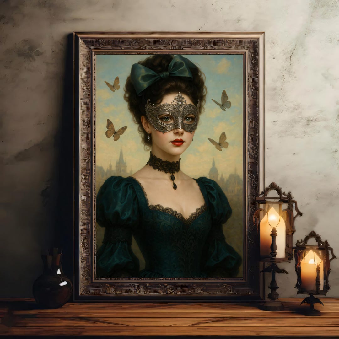 Buy Printable Poster Masquerade Girl – Victorian Portrait With Elegant ...