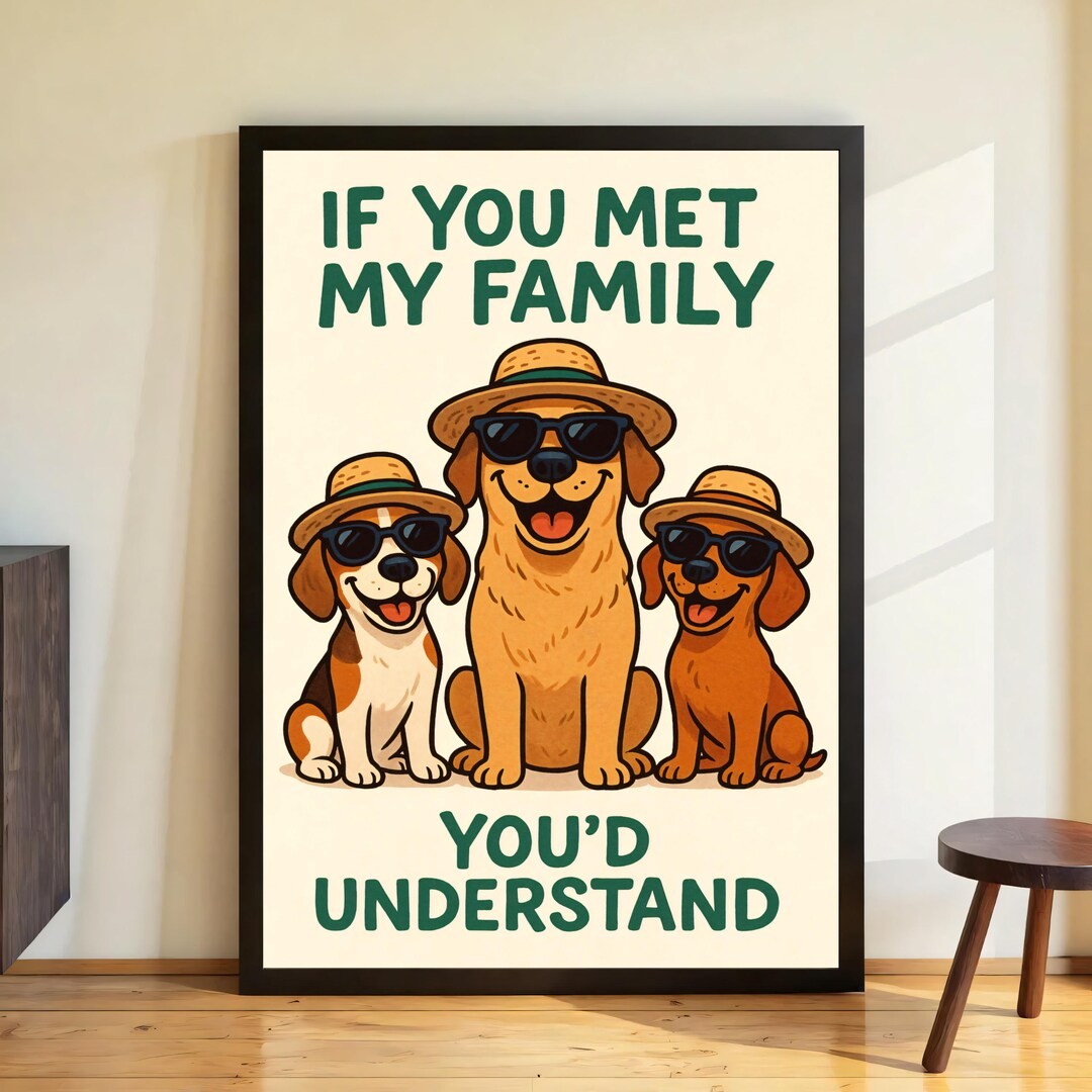 Funny Dog Poster – Humorous Pet Wall Art With Retro Charm, Witty Quote ...