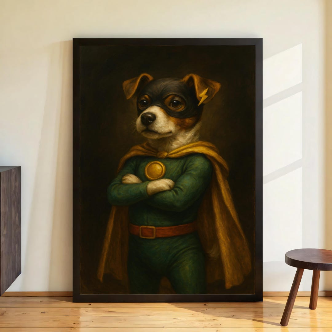 Printable Poster Superdog – Little Hero With a Big Heart, Ready to Save ...