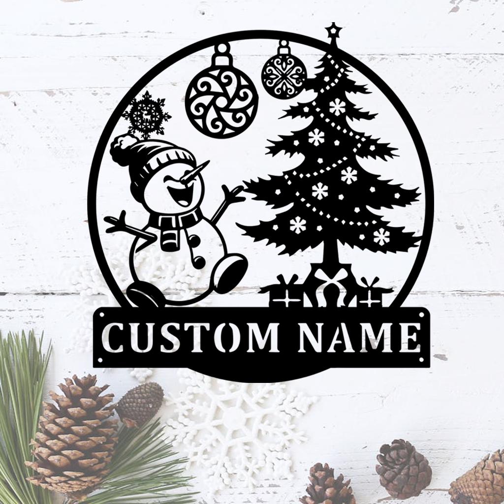 Personalized Christmas Metal Wall Art, Christmas Metal Name Sign, Led ...