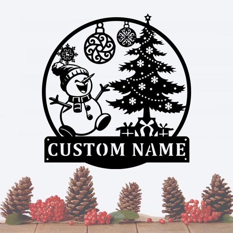 Personalized Christmas Metal Wall Art, Christmas Metal Name Sign, Led ...