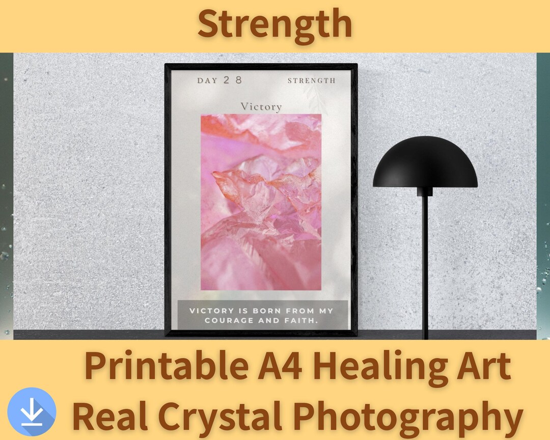 Day28 | Strength Victory – Healing Crystal Affirmation Art Print (A4 ...