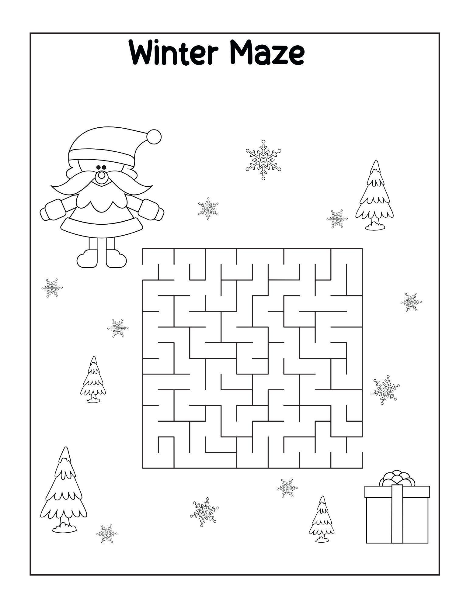 Winter Activity Book for Kids, Coloring, Mazes, Build a Snowman, Word ...