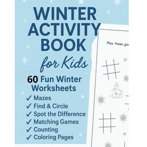 Winter Activity Book for Kids, Coloring, Mazes, Build a Snowman, Word ...