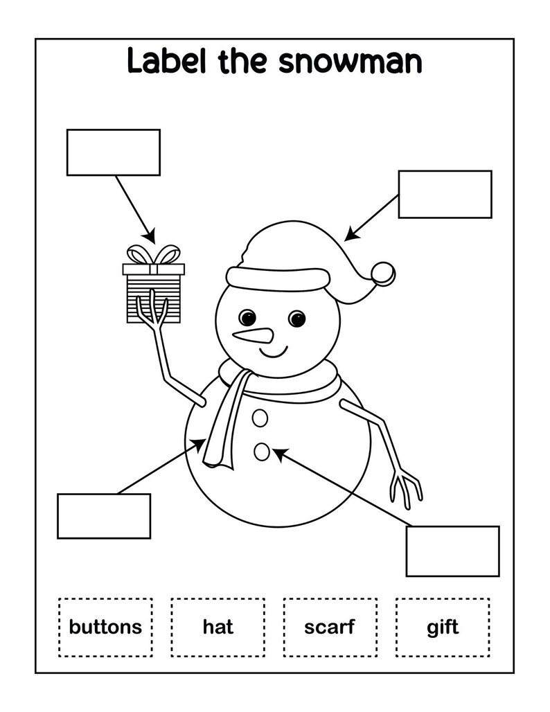 Winter Activity Book for Kids, Coloring, Mazes, Build a Snowman, Word ...