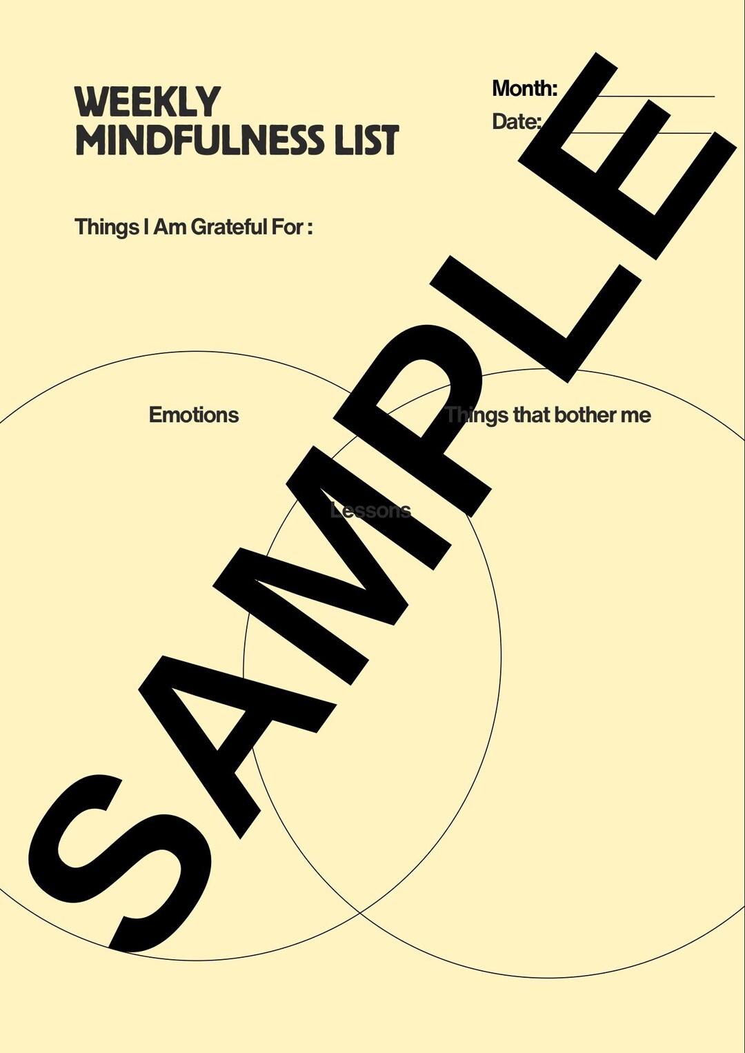 Yellow-beige Gradient Mindful List – Daily Planner & Self-care Tracker ...