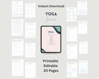 Yoga Journal Printable | Digital Mindfulness Planner | Reflection Pages ...