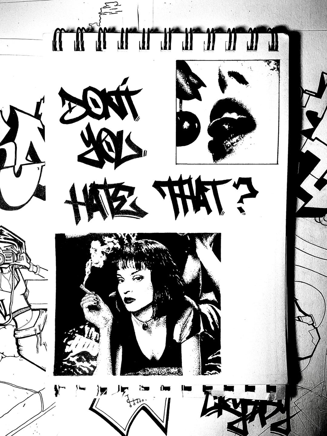 Pulp Fiction Inspired Stipple Art, Graffiti Fineline, 90s Movie Art - Etsy