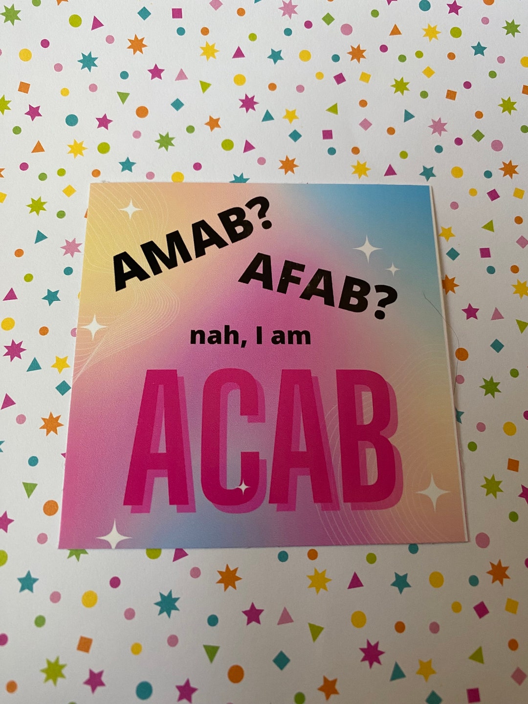 Amab? Afab? Nah I’m ACAB Funny Sticker - Etsy