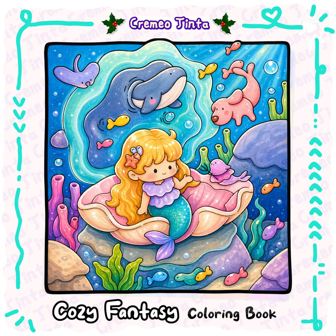 Cozy Fantasy Coloring Book | 40 Magical Pages + 10 Free Pages, Cute ...
