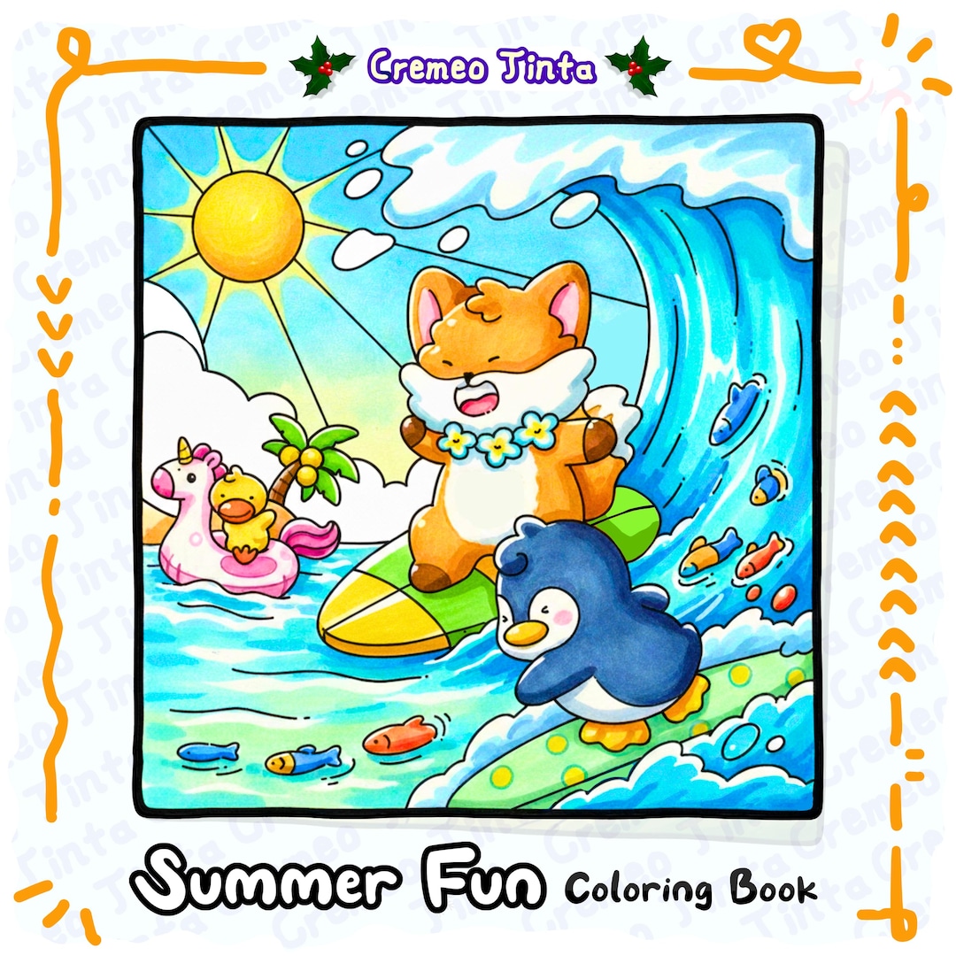 Summer Fun Coloring Book | 40 Sunny Pages + 10 Free Pages, Cute Beach ...