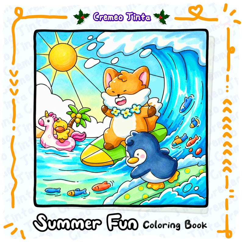 Summer Fun Coloring Book | 40 Sunny Pages + 10 Free Pages, Cute Beach ...