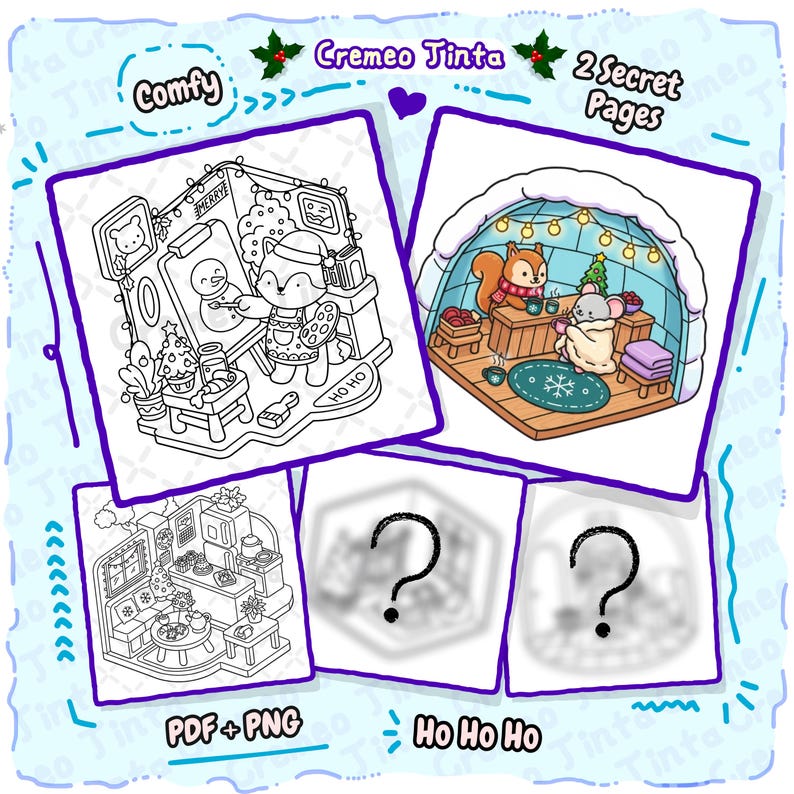 Cozy Winter Coloring Book – 10 Cute Bold & Easy Holiday Scenes, Cocowyo ...