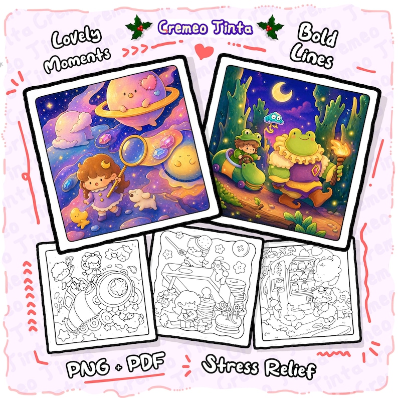 Cozy Fantasy Coloring Book | 40 Magical Pages + 10 Free Pages, Cute ...