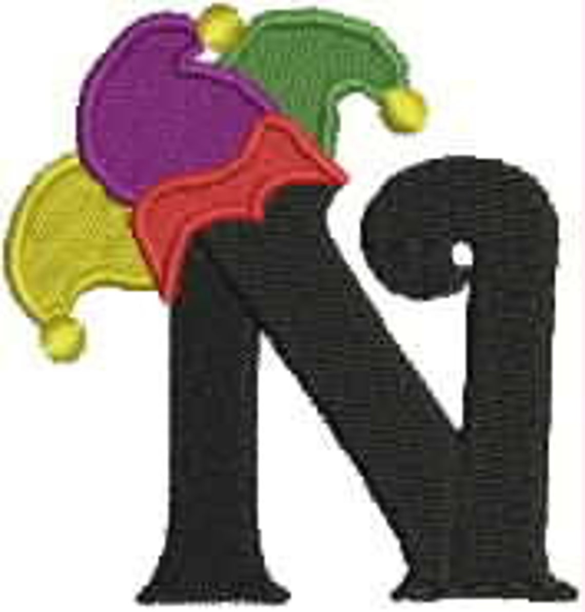 Jester Font Machine Embroidery Designs, Alphabet, Monogram, Mardi Gras ...