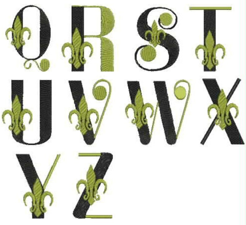 Fleur De Lis Letters, Fleur De Lis Font, Fleur De Lis Alphabet, Fleur ...