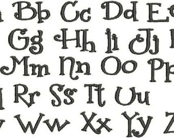 Chunky Machine Embroidery Font Monogram Alphabet | Etsy