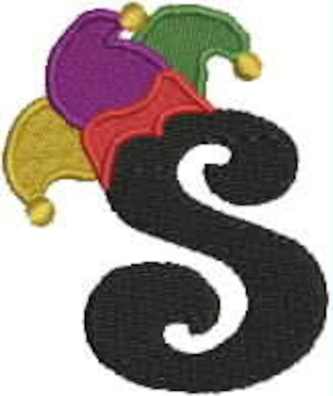 Jester Font Machine Embroidery Designs, Alphabet, Monogram, Mardi Gras ...