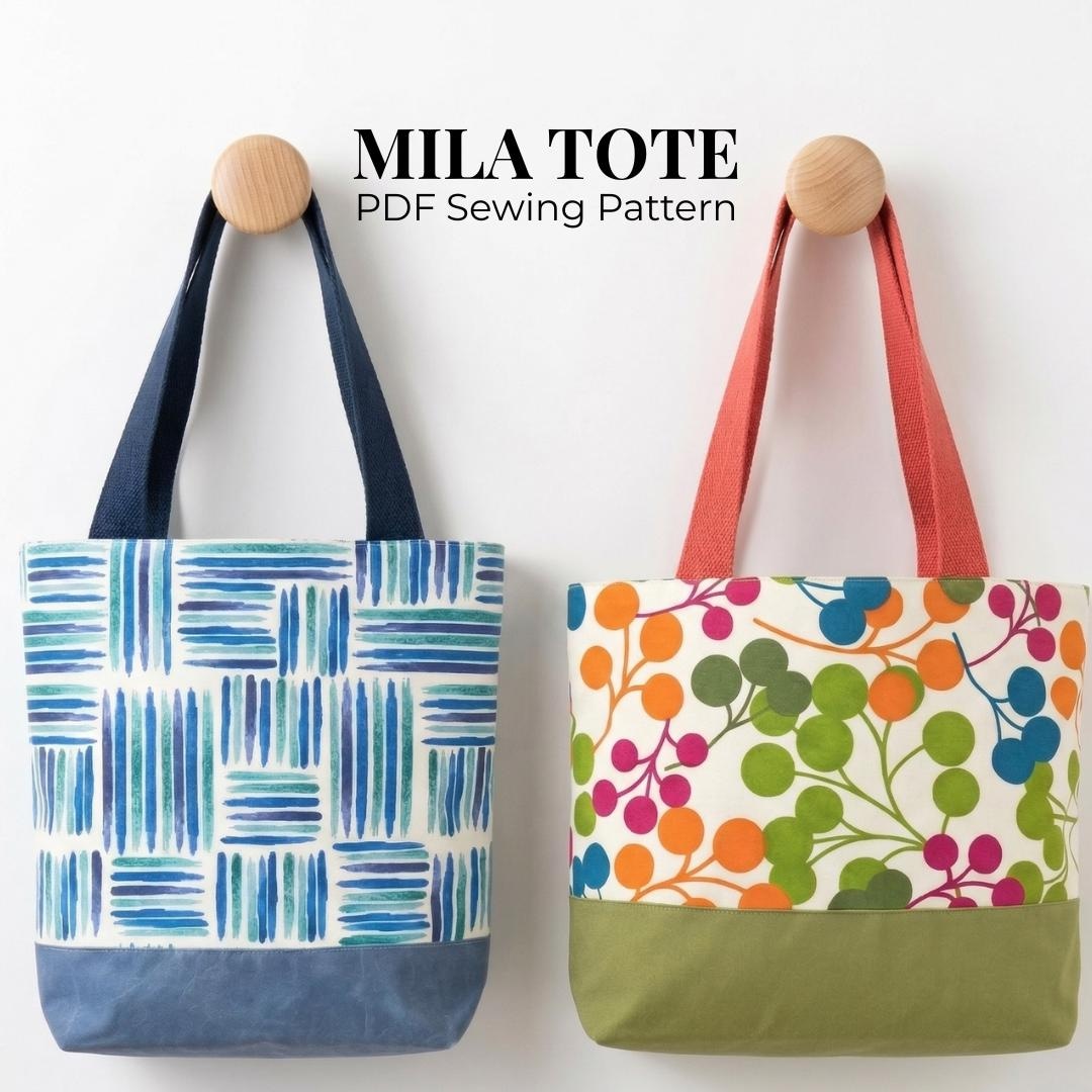 Mila Tote Bag Sewing Pattern: Two Sizes, Lined Interior, Beginner ...