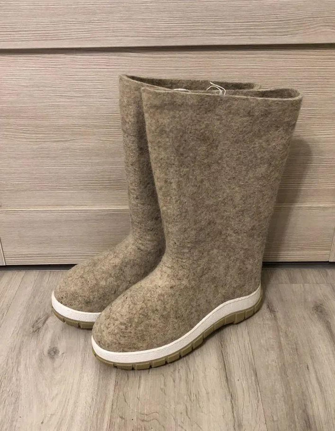 Russian Valenki Felt Boots for Women Warm Winter Natural Wool Grey - Etsy